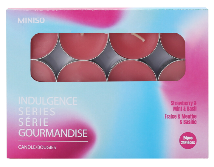 სანთელი MINISO INDULGENCE SERIES CANDLE (24 PCS)（ STRAWBERRY & MINT ...